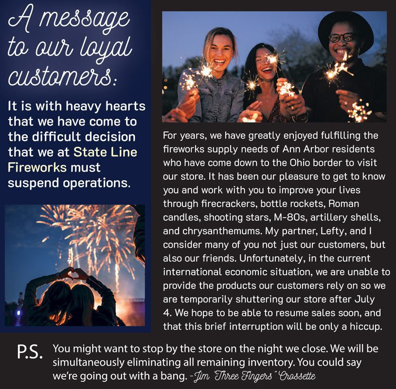 State Line Fireworks - Ann Arbor Observer